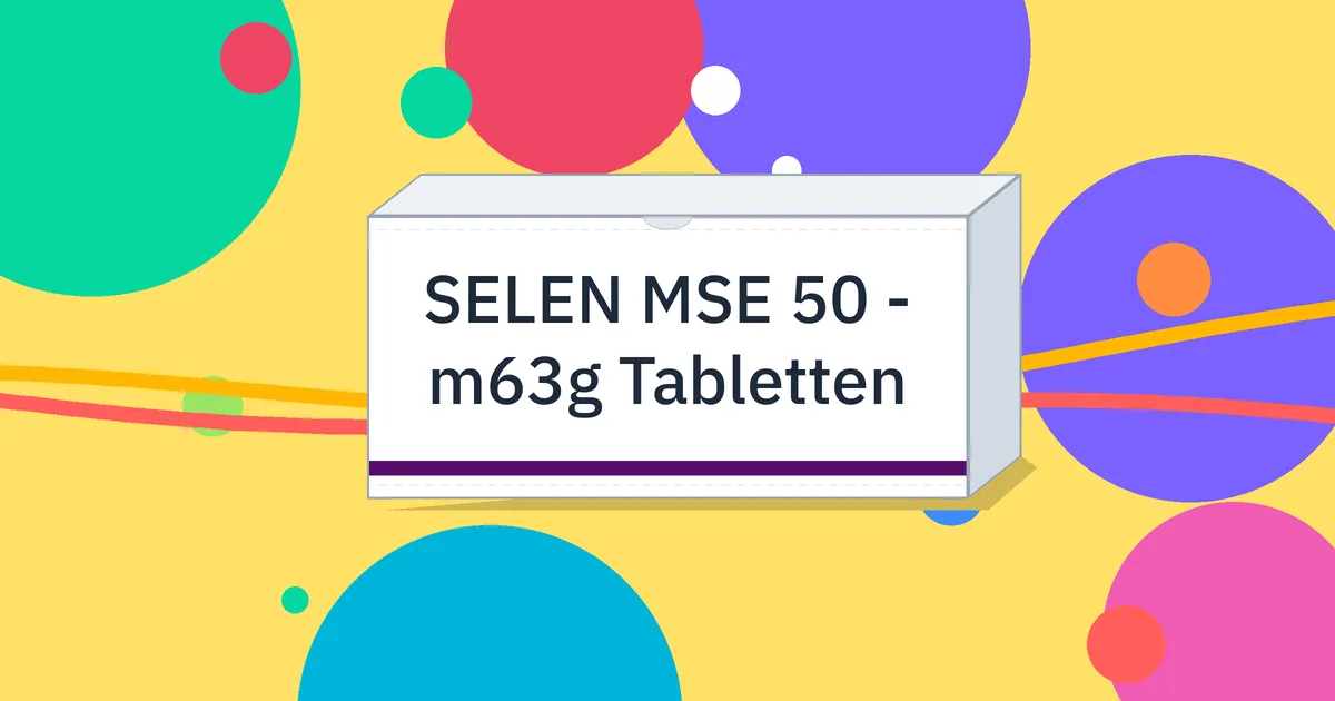 Symbolbild: Packung mit der Aufschrift SELEN MSE 50 -m63g Tabletten (PZN 03132966) – Verfügbarkeit und Bezug in Apotheken in Frankfurt am Main