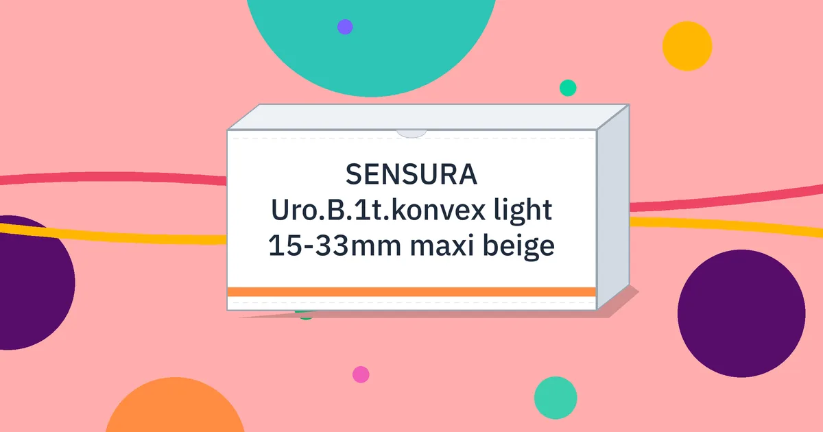 Symbolbild: Packung mit der Aufschrift SENSURA Uro.B.1t.konvex light 15-33mm maxi beige (PZN 07203539) – Verfügbarkeit und Bezug in Apotheken in Frankfurt am Main