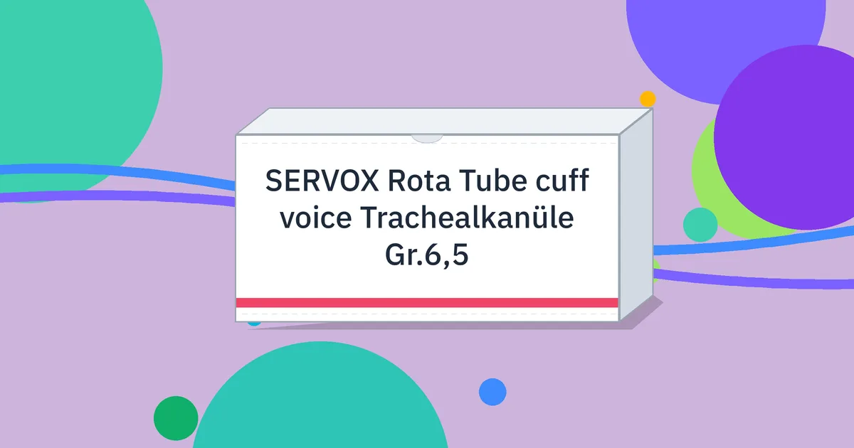 Symbolbild: Packung mit der Aufschrift SERVOX Rota Tube cuff voice Trachealkanüle Gr.6,5 (PZN 09333074) – Verfügbarkeit und Bezug in Apotheken in Frankfurt am Main