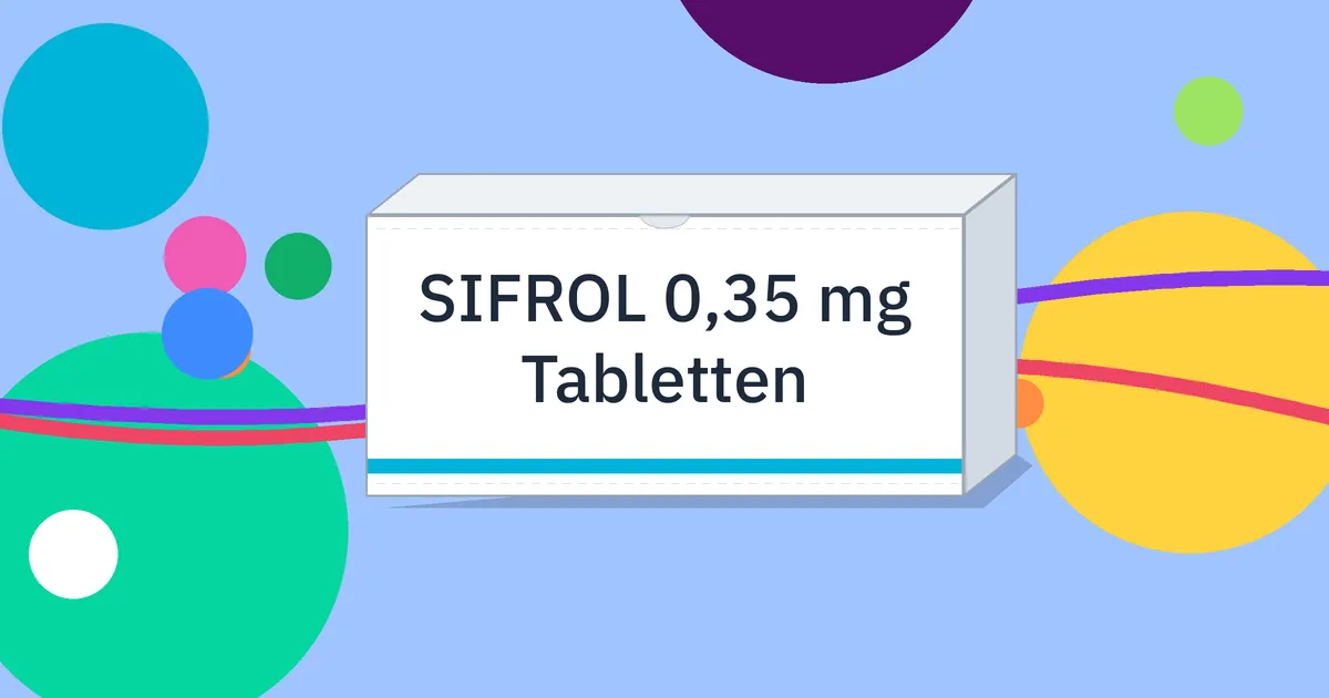 Symbolbild: Packung mit der Aufschrift SIFROL 0,35 mg Tabletten (PZN 15637097) – Verfügbarkeit und Bezug in Apotheken in Frankfurt am Main