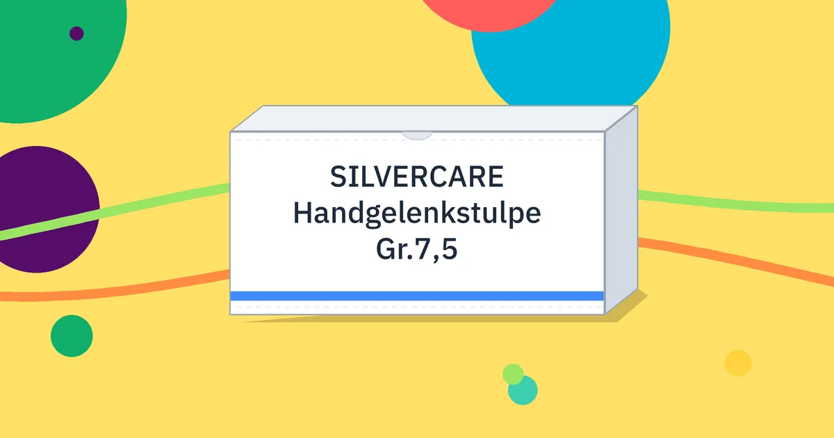 Symbolbild: Packung mit der Aufschrift SILVERCARE Handgelenkstulpe Gr.7,5 (PZN 06716260) – Verfügbarkeit und Bezug in Apotheken in Frankfurt am Main