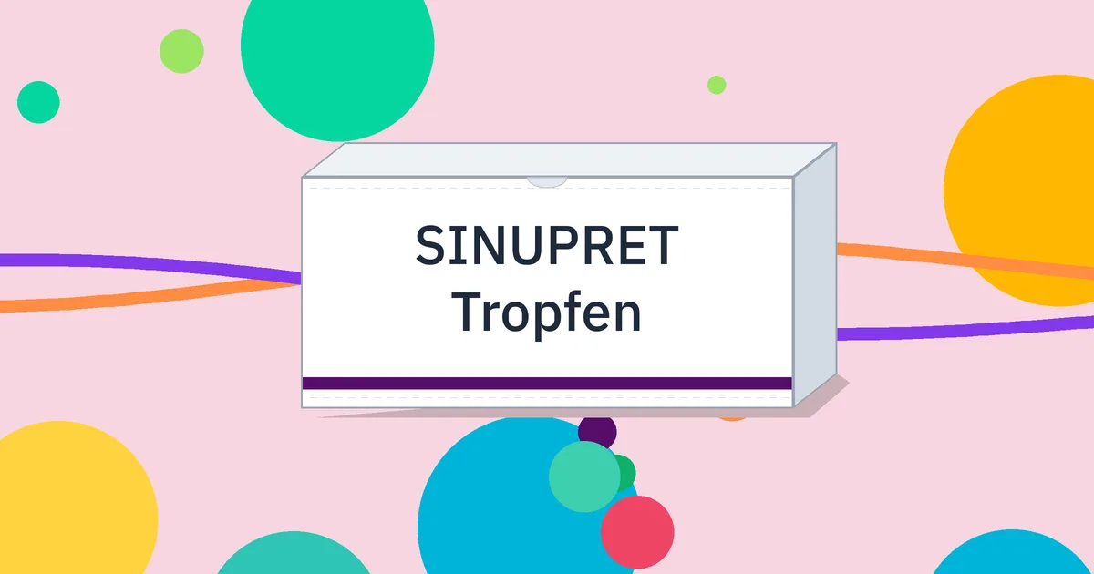Symbolbild: Packung mit der Aufschrift SINUPRET Tropfen (PZN 00939786) – Verfügbarkeit und Bezug in Apotheken in Frankfurt am Main