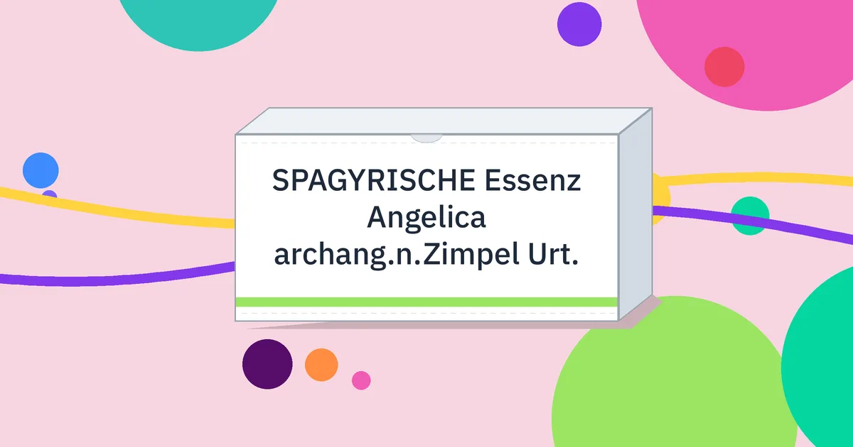 Symbolbild: Packung mit der Aufschrift SPAGYRISCHE Essenz Angelica archang.n.Zimpel Urt. (PZN 00915627) – Verfügbarkeit und Bezug in Apotheken in Frankfurt am Main