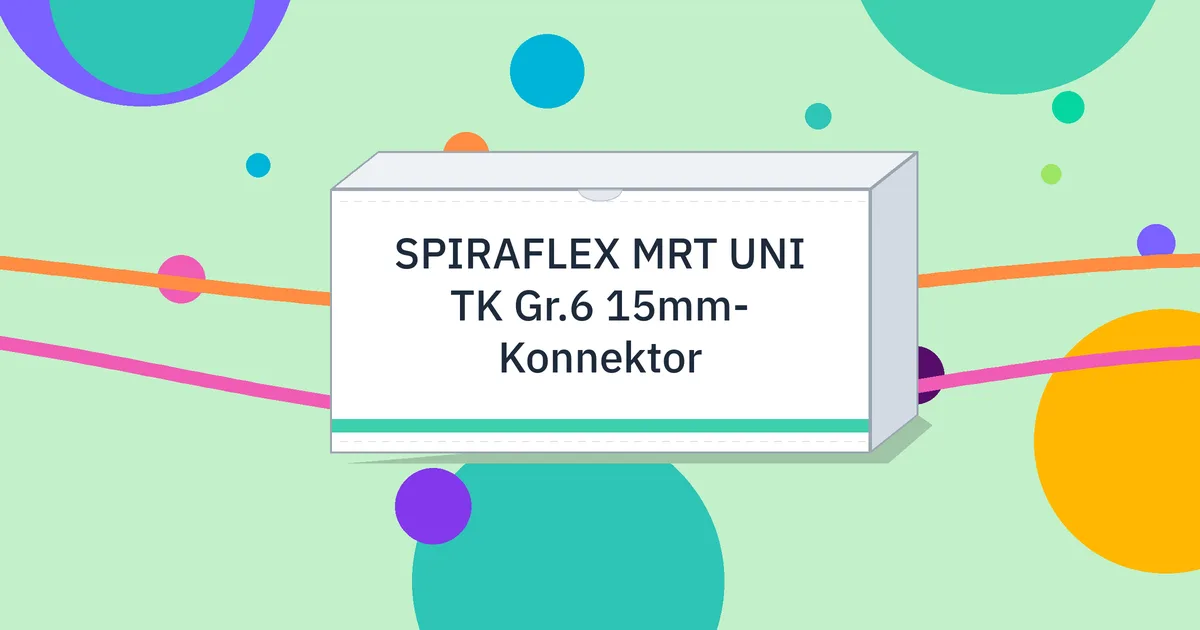 Symbolbild: Packung mit der Aufschrift SPIRAFLEX MRT UNI TK Gr.6 15mm-Konnektor (PZN 12410832) – Verfügbarkeit und Bezug in Apotheken in Frankfurt am Main