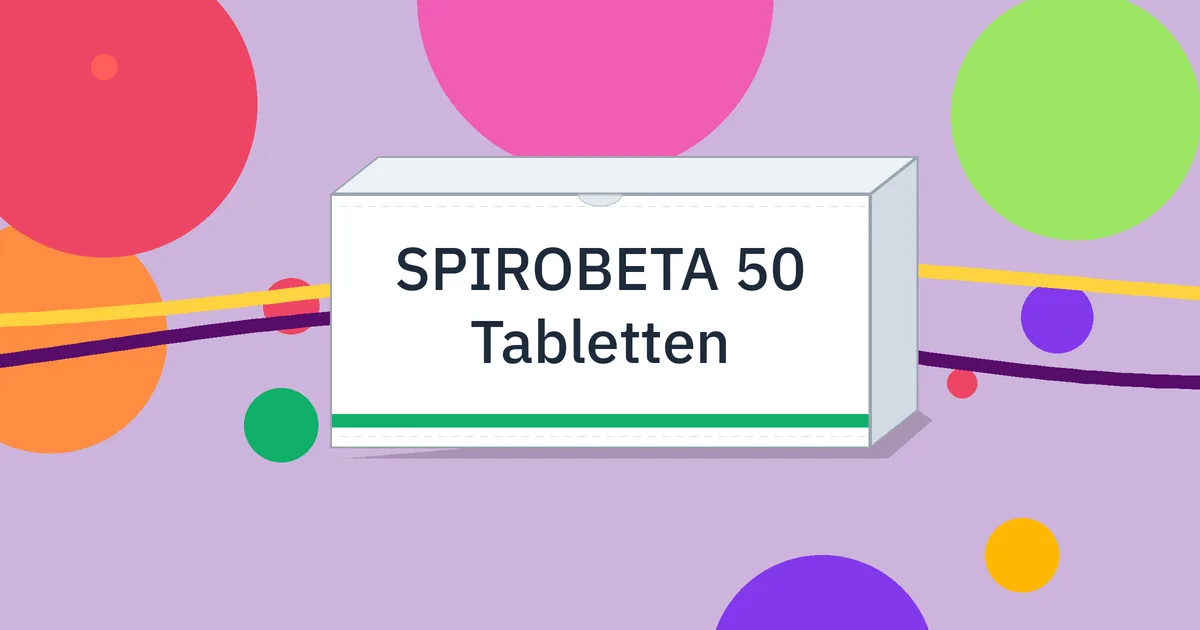 Symbolbild: Packung mit der Aufschrift SPIROBETA 50 Tabletten (PZN 01800688) – Verfügbarkeit und Bezug in Apotheken in Frankfurt am Main