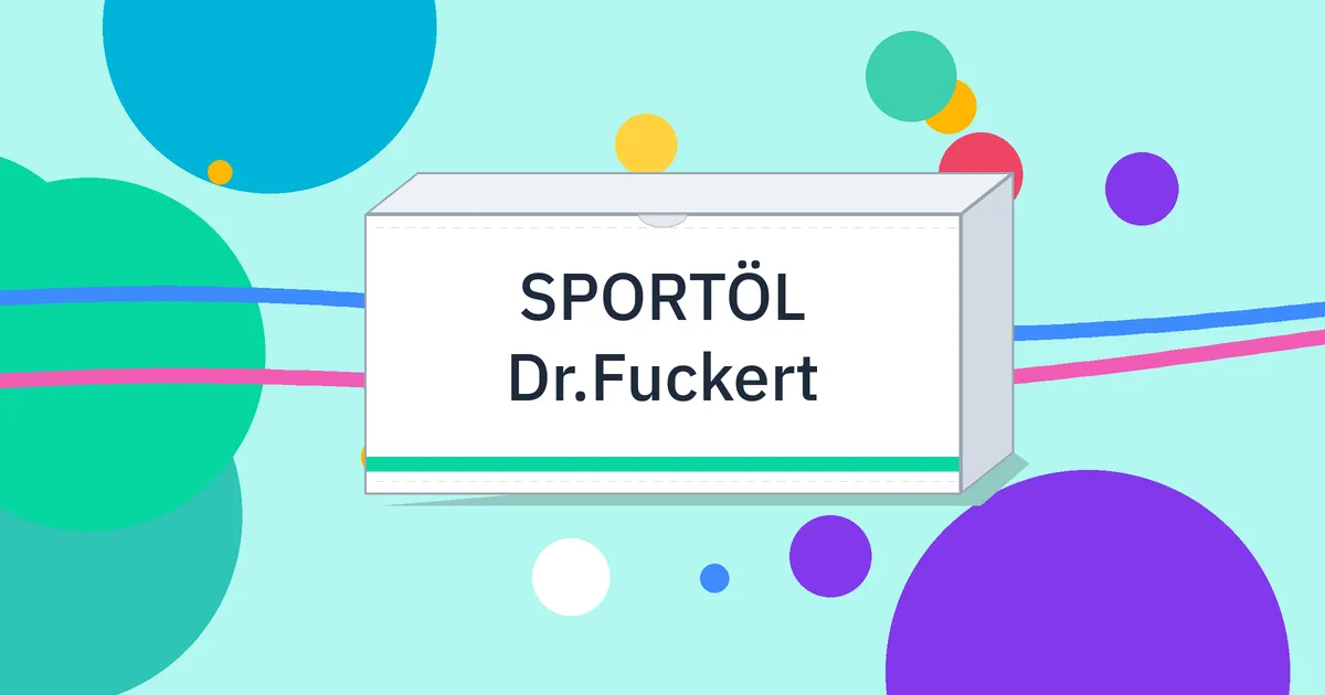 Symbolbild: Packung mit der Aufschrift SPORTÖL Dr.Fuckert (PZN 06497154) – Verfügbarkeit und Bezug in Apotheken in Frankfurt am Main