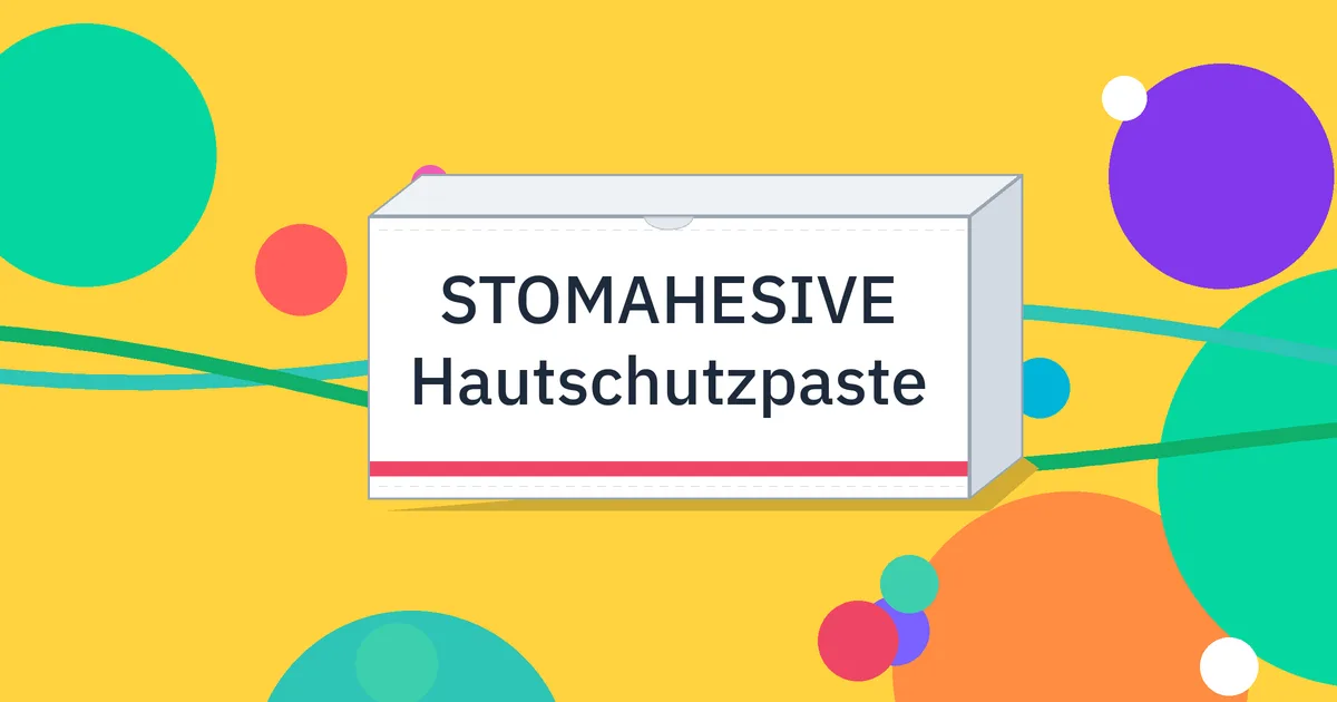 Symbolbild: Packung mit der Aufschrift STOMAHESIVE Hautschutzpaste (PZN 11637137) – Verfügbarkeit und Bezug in Apotheken in Frankfurt am Main