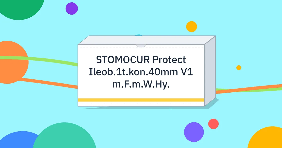 Symbolbild: Packung mit der Aufschrift STOMOCUR Protect Ileob.1t.kon.40mm V1 m.F.m.W.Hy. (PZN 14334704) – Verfügbarkeit und Bezug in Apotheken in Frankfurt am Main