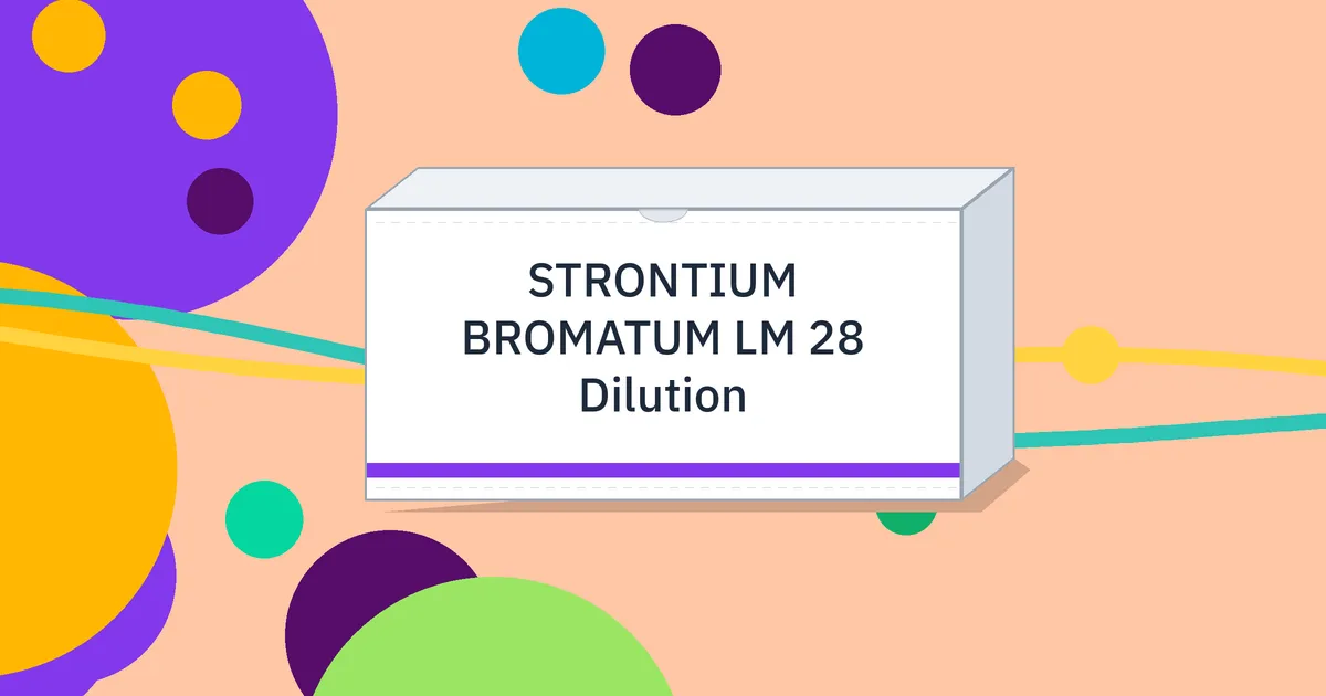 Symbolbild: Packung mit der Aufschrift STRONTIUM BROMATUM LM 28 Dilution (PZN 13202946) – Verfügbarkeit und Bezug in Apotheken in Frankfurt am Main
