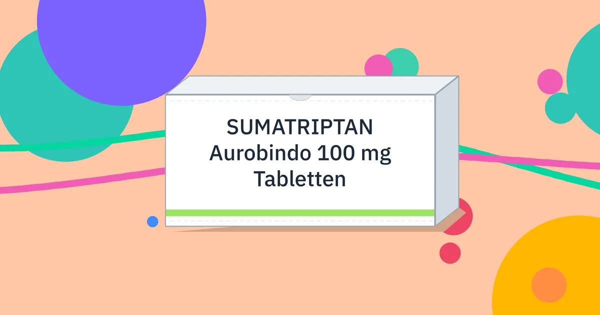 Symbolbild: Packung mit der Aufschrift SUMATRIPTAN Aurobindo 100 mg Tabletten (PZN 18369071) – Verfügbarkeit und Bezug in Apotheken in Frankfurt am Main