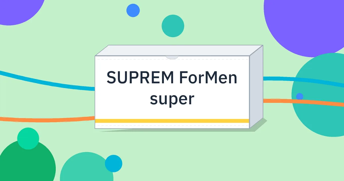 Symbolbild: Packung mit der Aufschrift SUPREM ForMen super (PZN 08835922) – Verfügbarkeit und Bezug in Apotheken in Frankfurt am Main