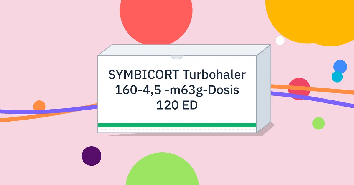 Symbolbild: Packung mit der Aufschrift SYMBICORT Turbohaler 160-4,5 -m63g-Dosis 120 ED (PZN 15427247) – Verfügbarkeit und Bezug in Apotheken in Frankfurt am Main