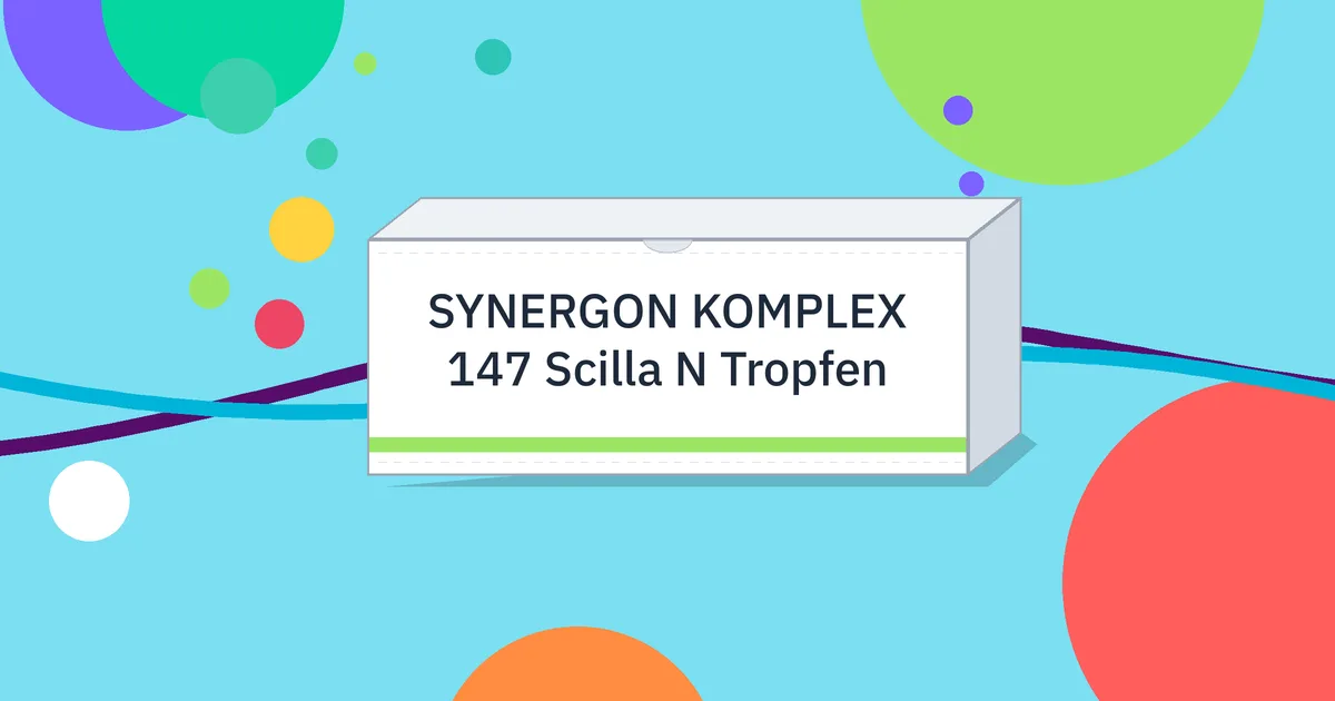 Symbolbild: Packung mit der Aufschrift SYNERGON KOMPLEX 147 Scilla N Tropfen (PZN 03635733) – Verfügbarkeit und Bezug in Apotheken in Frankfurt am Main
