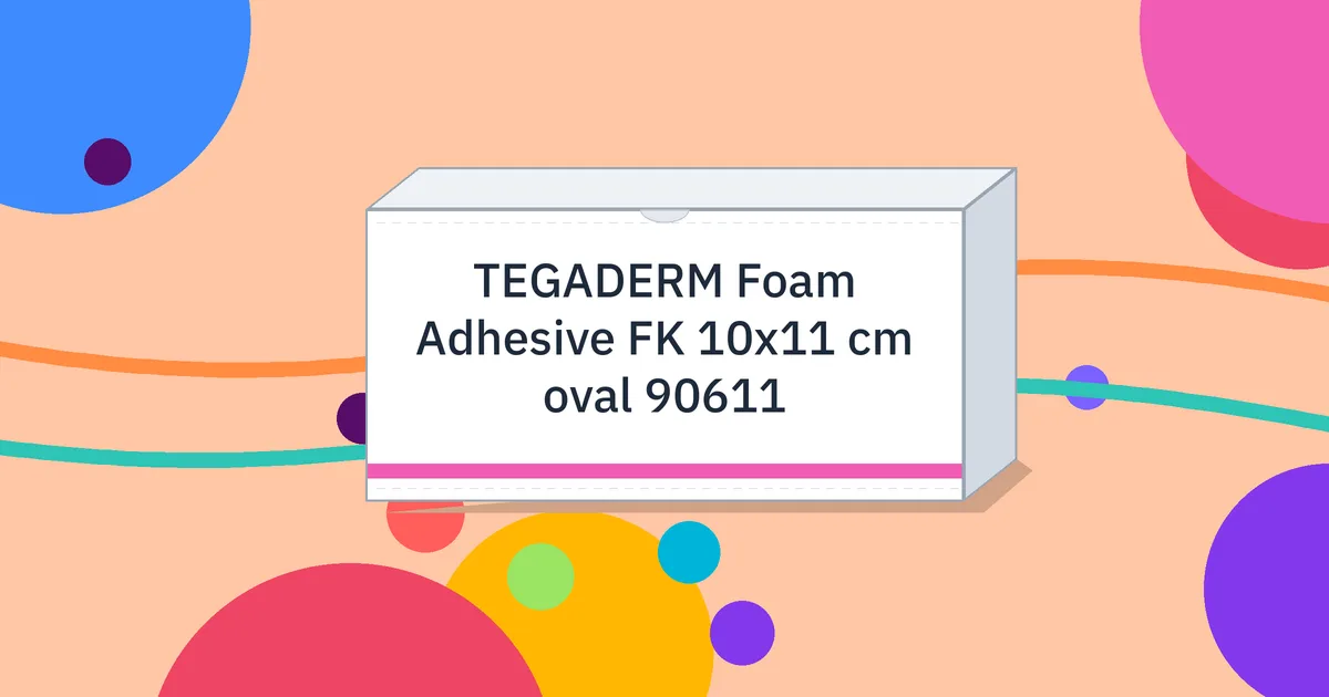 Symbolbild: Packung mit der Aufschrift TEGADERM Foam Adhesive FK 10x11 cm oval 90611 (PZN 12339755) – Verfügbarkeit und Bezug in Apotheken in Frankfurt am Main