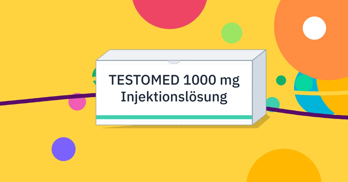 Symbolbild: Packung mit der Aufschrift TESTOMED 1000 mg Injektionslösung (PZN 18758074) – Verfügbarkeit und Bezug in Apotheken in Frankfurt am Main