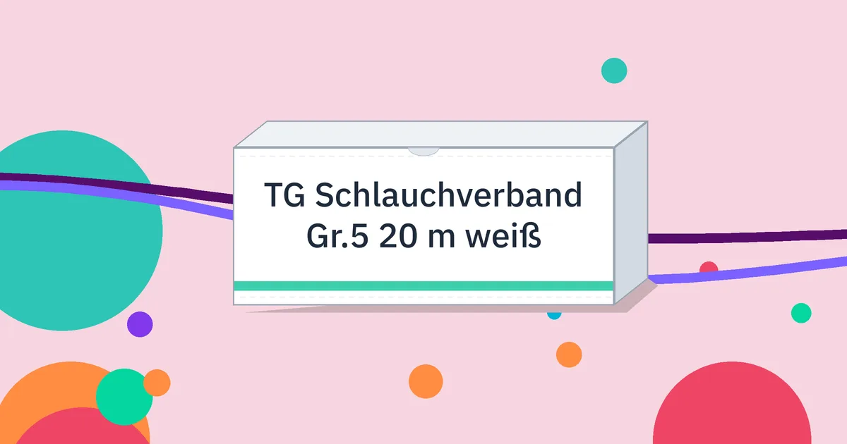 Symbolbild: Packung mit der Aufschrift TG Schlauchverband Gr.5 20 m weiß (PZN 19557024) – Verfügbarkeit und Bezug in Apotheken in Frankfurt am Main