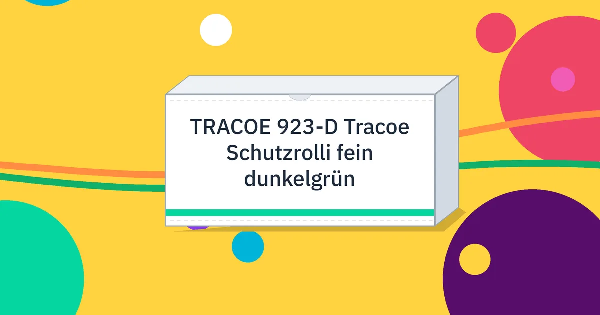 Symbolbild: Packung mit der Aufschrift TRACOE 923-D Tracoe Schutzrolli fein dunkelgrün (PZN 02721092) – Verfügbarkeit und Bezug in Apotheken in Frankfurt am Main