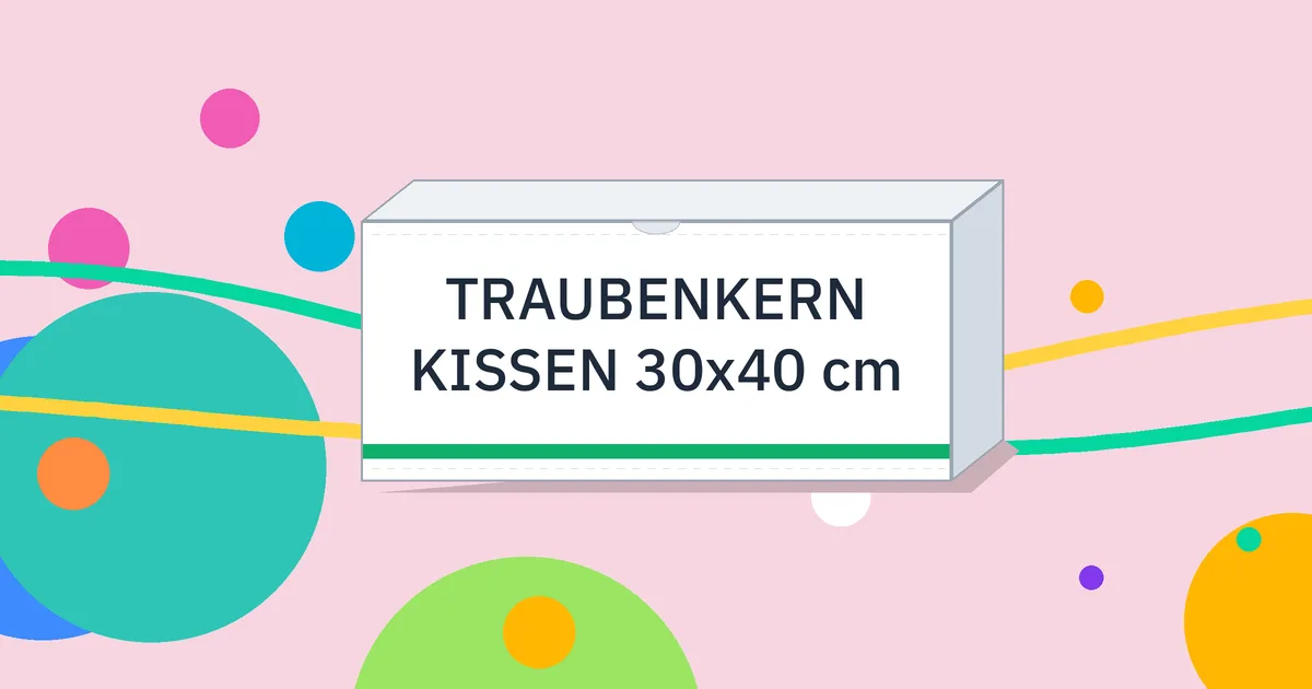Symbolbild: Packung mit der Aufschrift TRAUBENKERN KISSEN 30x40 cm (PZN 09242762) – Verfügbarkeit und Bezug in Apotheken in Frankfurt am Main
