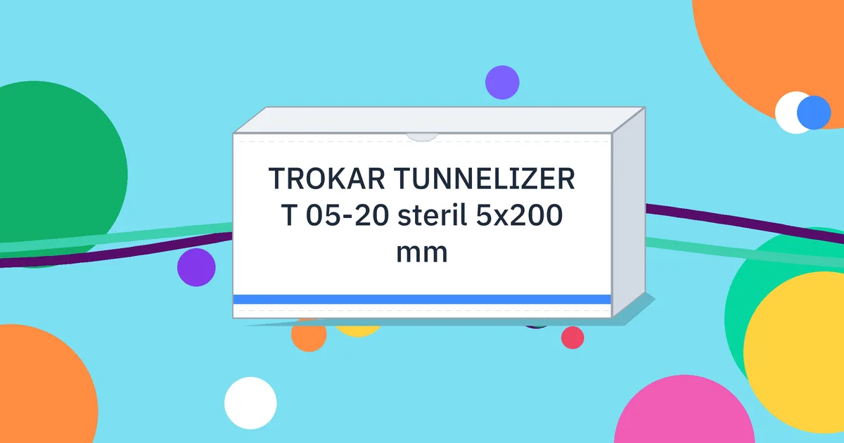 Symbolbild: Packung mit der Aufschrift TROKAR TUNNELIZER T 05-20 steril 5x200 mm (PZN 14272452) – Verfügbarkeit und Bezug in Apotheken in Frankfurt am Main