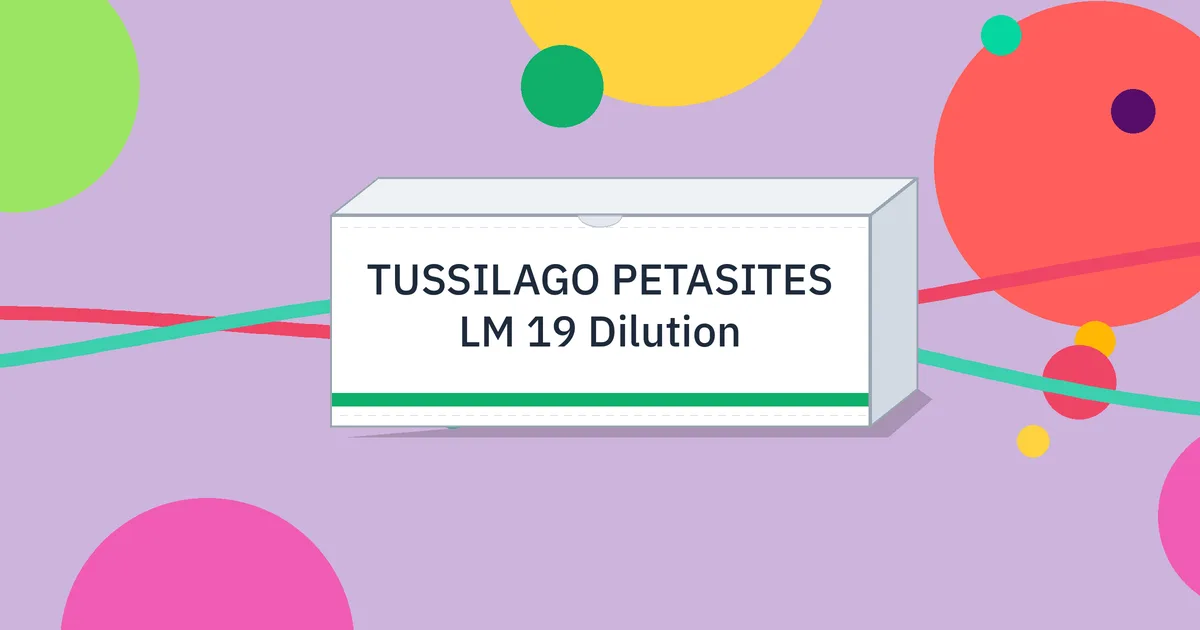 Symbolbild: Packung mit der Aufschrift TUSSILAGO PETASITES LM 19 Dilution (PZN 13254400) – Verfügbarkeit und Bezug in Apotheken in Frankfurt am Main