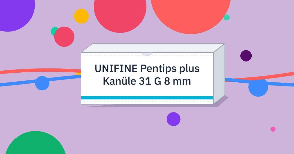 Symbolbild: Packung mit der Aufschrift UNIFINE Pentips plus Kanüle 31 G 8 mm (PZN 14325183) – Verfügbarkeit und Bezug in Apotheken in Frankfurt am Main