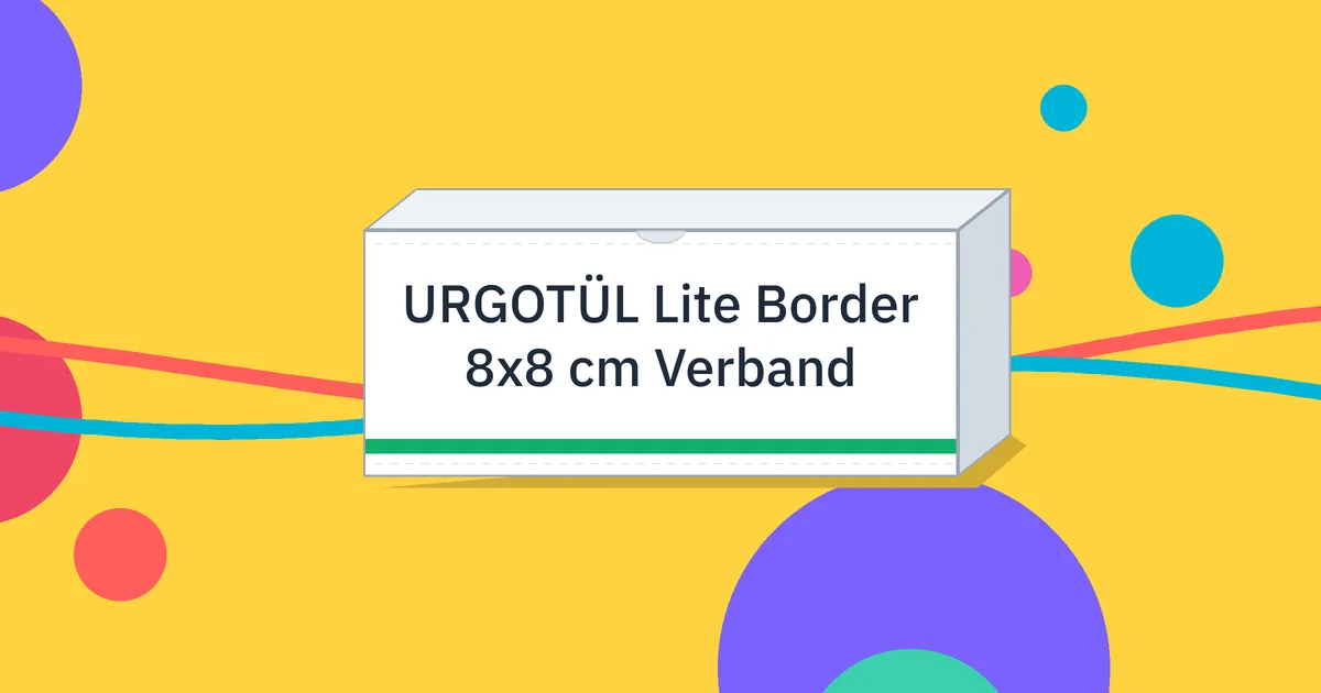 Symbolbild: Packung mit der Aufschrift URGOTÜL Lite Border 8x8 cm Verband (PZN 07750307) – Verfügbarkeit und Bezug in Apotheken in Frankfurt am Main
