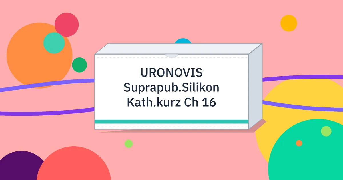 Symbolbild: Packung mit der Aufschrift URONOVIS Suprapub.Silikon Kath.kurz Ch 16 (PZN 02807333) – Verfügbarkeit und Bezug in Apotheken in Frankfurt am Main