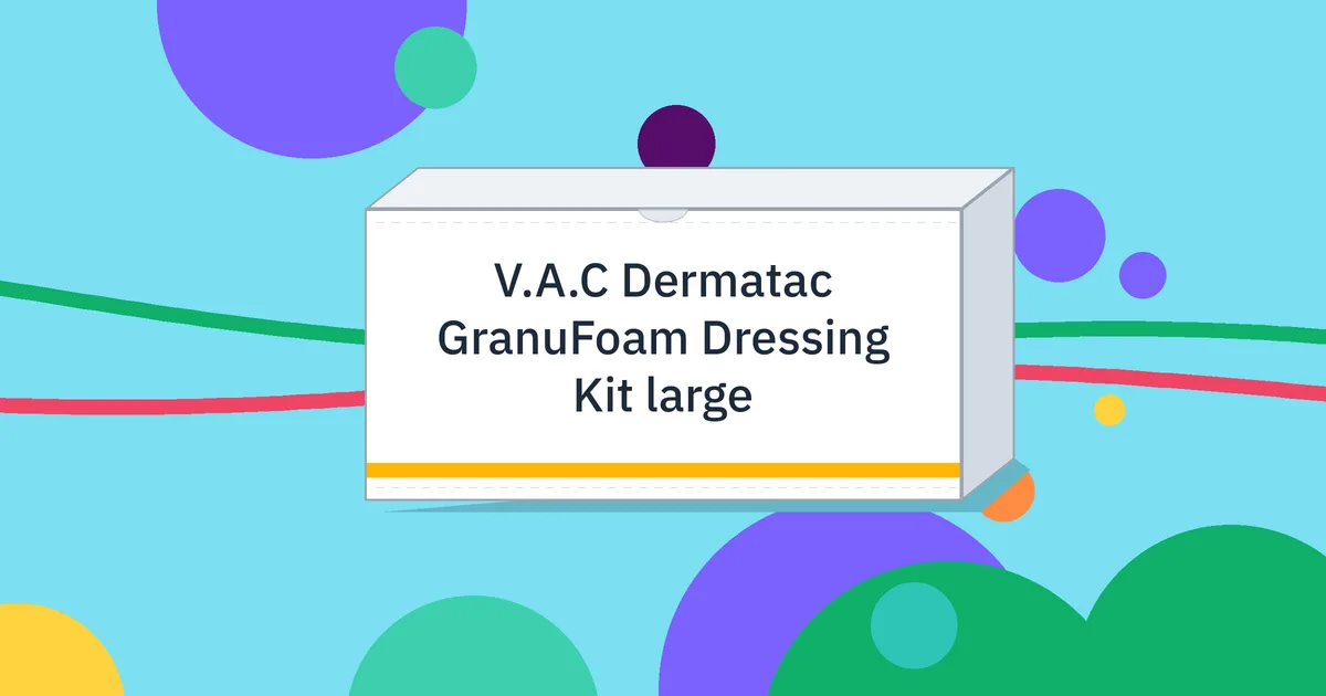 Symbolbild: Packung mit der Aufschrift V.A.C Dermatac GranuFoam Dressing Kit large (PZN 18023071) – Verfügbarkeit und Bezug in Apotheken in Frankfurt am Main