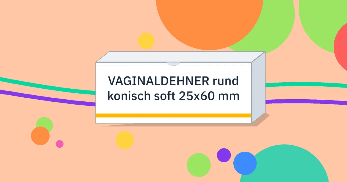 Symbolbild: Packung mit der Aufschrift VAGINALDEHNER rund konisch soft 25x60 mm (PZN 01827842) – Verfügbarkeit und Bezug in Apotheken in Frankfurt am Main
