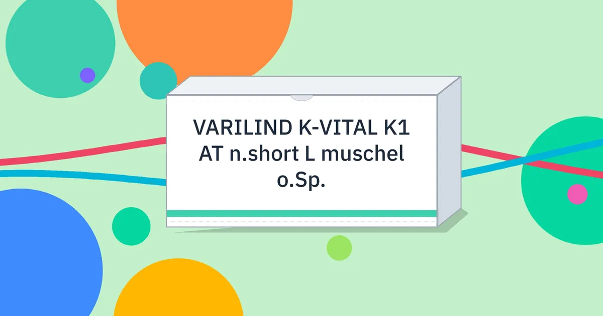 Symbolbild: Packung mit der Aufschrift VARILIND K-VITAL K1 AT n.short L muschel o.Sp. (PZN 20560899) – Verfügbarkeit und Bezug in Apotheken in Frankfurt am Main