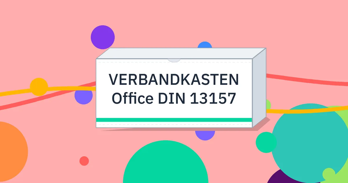 Symbolbild: Packung mit der Aufschrift VERBANDKASTEN Office DIN 13157 (PZN 13250158) – Verfügbarkeit und Bezug in Apotheken in Frankfurt am Main