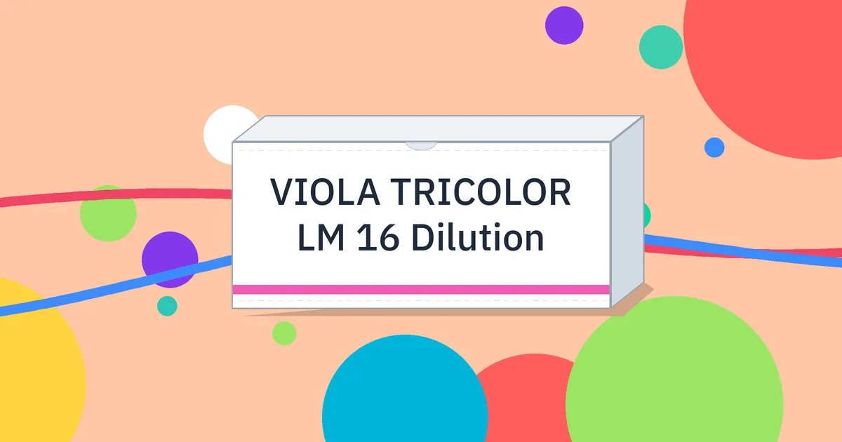 Symbolbild: Packung mit der Aufschrift VIOLA TRICOLOR LM 16 Dilution (PZN 13276206) – Verfügbarkeit und Bezug in Apotheken in Frankfurt am Main