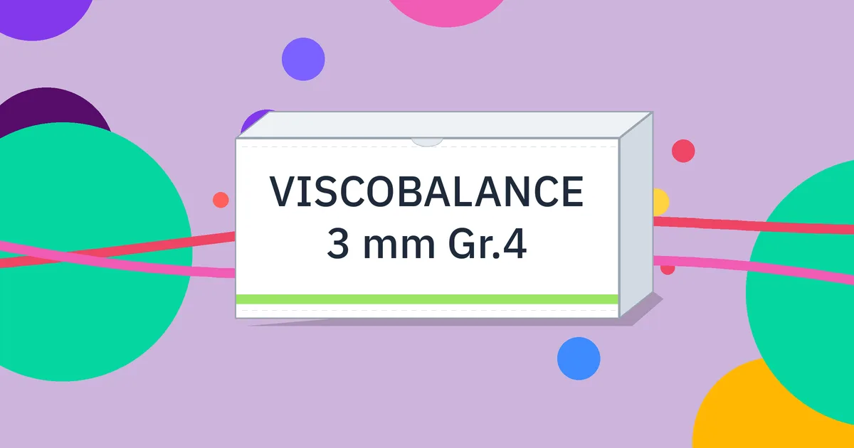 Symbolbild: Packung mit der Aufschrift VISCOBALANCE 3 mm Gr.4 (PZN 03942501) – Verfügbarkeit und Bezug in Apotheken in Frankfurt am Main