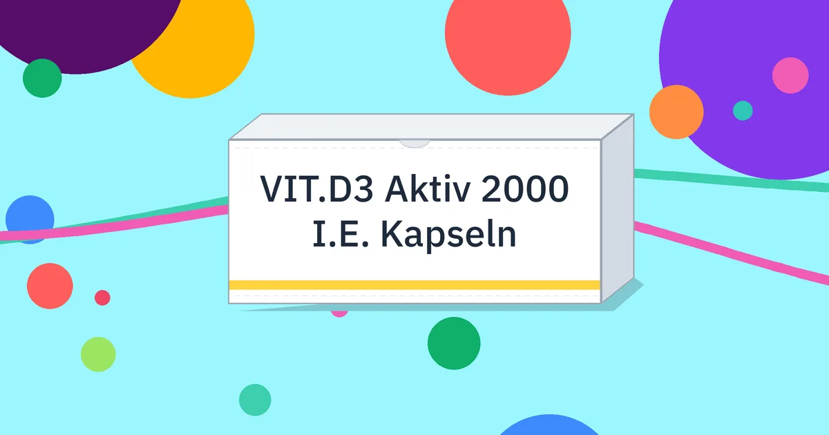 Symbolbild: Packung mit der Aufschrift VIT.D3 Aktiv 2000 I.E. Kapseln (PZN 11651491) – Verfügbarkeit und Bezug in Apotheken in Frankfurt am Main