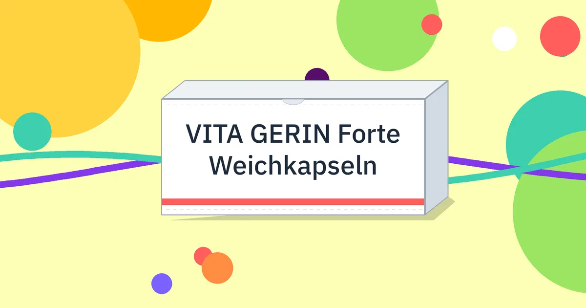 Symbolbild: Packung mit der Aufschrift VITA GERIN Forte Weichkapseln (PZN 15620518) – Verfügbarkeit und Bezug in Apotheken in Frankfurt am Main