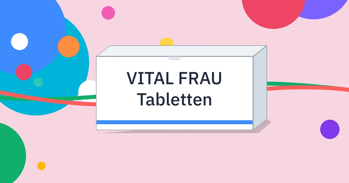 Symbolbild: Packung mit der Aufschrift VITAL FRAU Tabletten (PZN 20125459) – Verfügbarkeit und Bezug in Apotheken in Frankfurt am Main