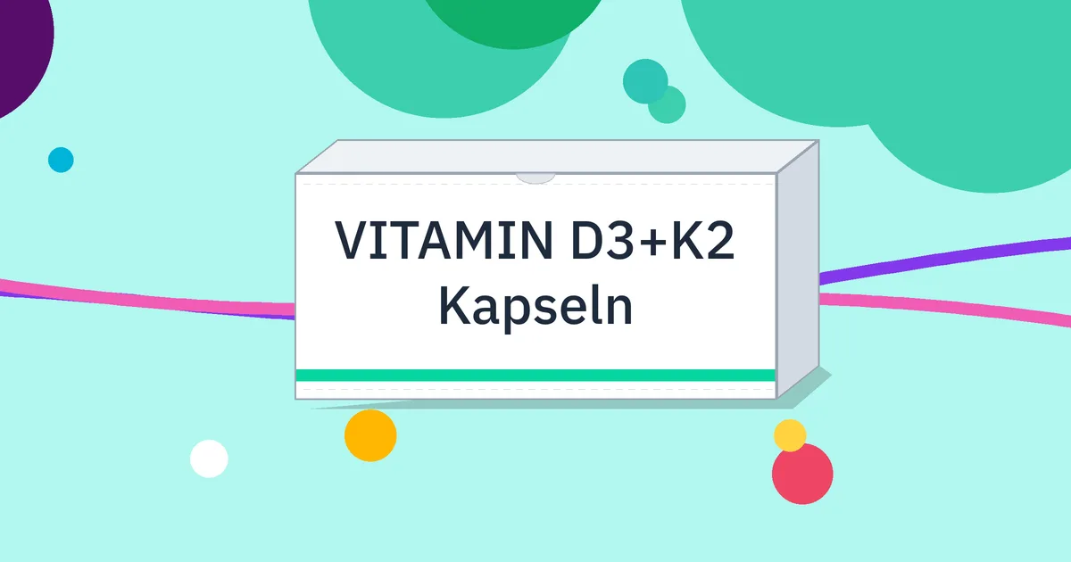 Symbolbild: Packung mit der Aufschrift VITAMIN D3+K2 Kapseln (PZN 19726107) – Verfügbarkeit und Bezug in Apotheken in Frankfurt am Main