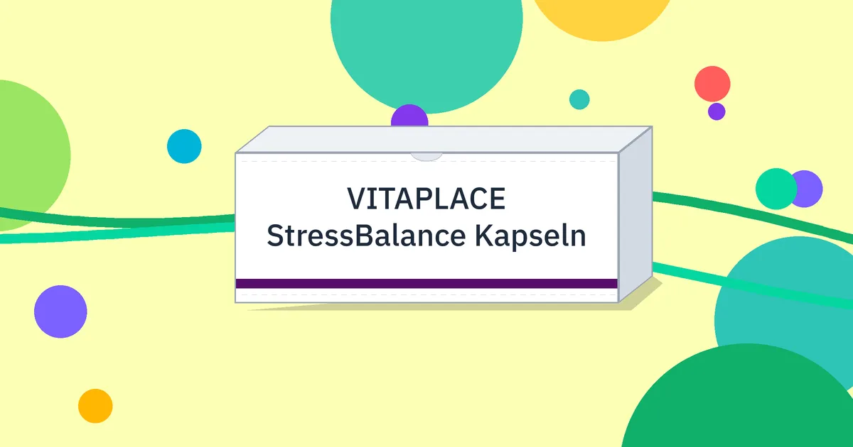 Symbolbild: Packung mit der Aufschrift VITAPLACE StressBalance Kapseln (PZN 16206376) – Verfügbarkeit und Bezug in Apotheken in Frankfurt am Main