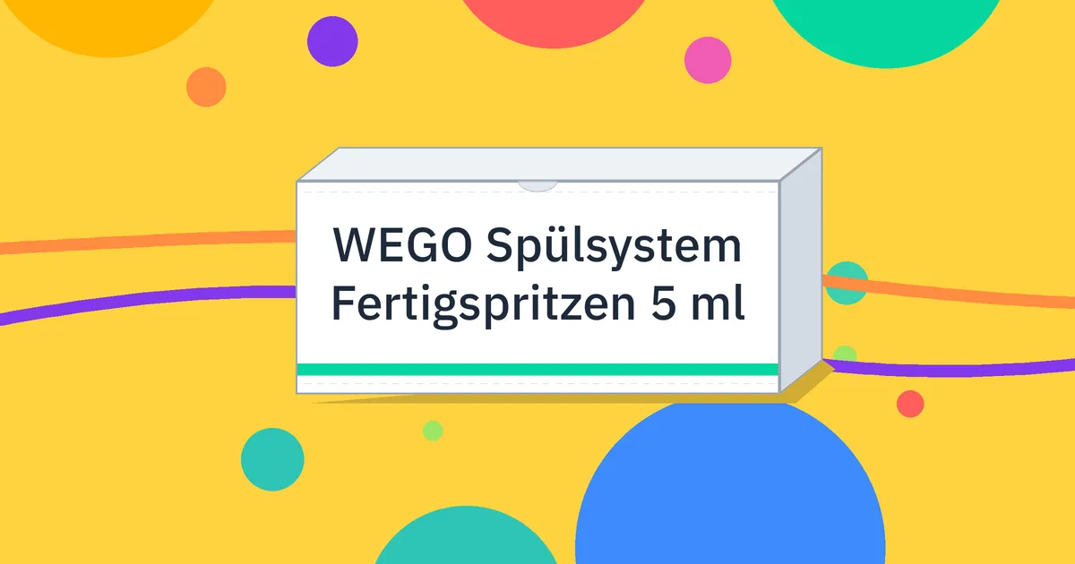 Symbolbild: Packung mit der Aufschrift WEGO Spülsystem Fertigspritzen 5 ml (PZN 18859332) – Verfügbarkeit und Bezug in Apotheken in Frankfurt am Main