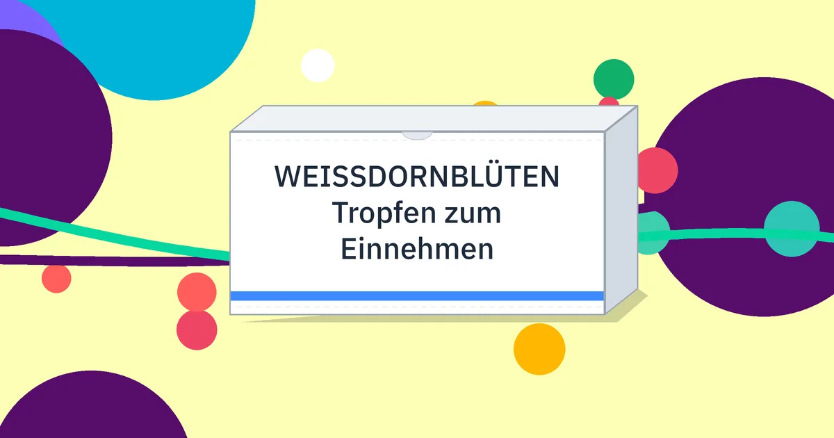 Symbolbild: Packung mit der Aufschrift WEISSDORNBLÜTEN Tropfen zum Einnehmen (PZN 11366158) – Verfügbarkeit und Bezug in Apotheken in Frankfurt am Main