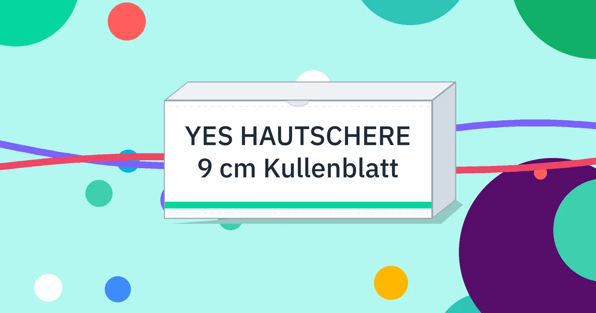 Symbolbild: Packung mit der Aufschrift YES HAUTSCHERE 9 cm Kullenblatt (PZN 14220337) – Verfügbarkeit und Bezug in Apotheken in Frankfurt am Main
