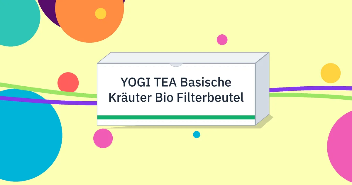 Symbolbild: Packung mit der Aufschrift YOGI TEA Basische Kräuter Bio Filterbeutel (PZN 13416529) – Verfügbarkeit und Bezug in Apotheken in Frankfurt am Main