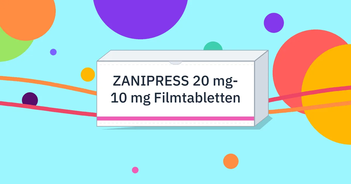 Symbolbild: Packung mit der Aufschrift ZANIPRESS 20 mg-10 mg Filmtabletten (PZN 11651060) – Verfügbarkeit und Bezug in Apotheken in Frankfurt am Main