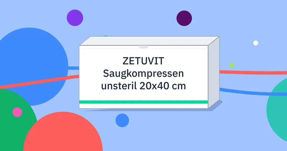 Symbolbild: Packung mit der Aufschrift ZETUVIT Saugkompressen unsteril 20x40 cm (PZN 20416197) – Verfügbarkeit und Bezug in Apotheken in Frankfurt am Main