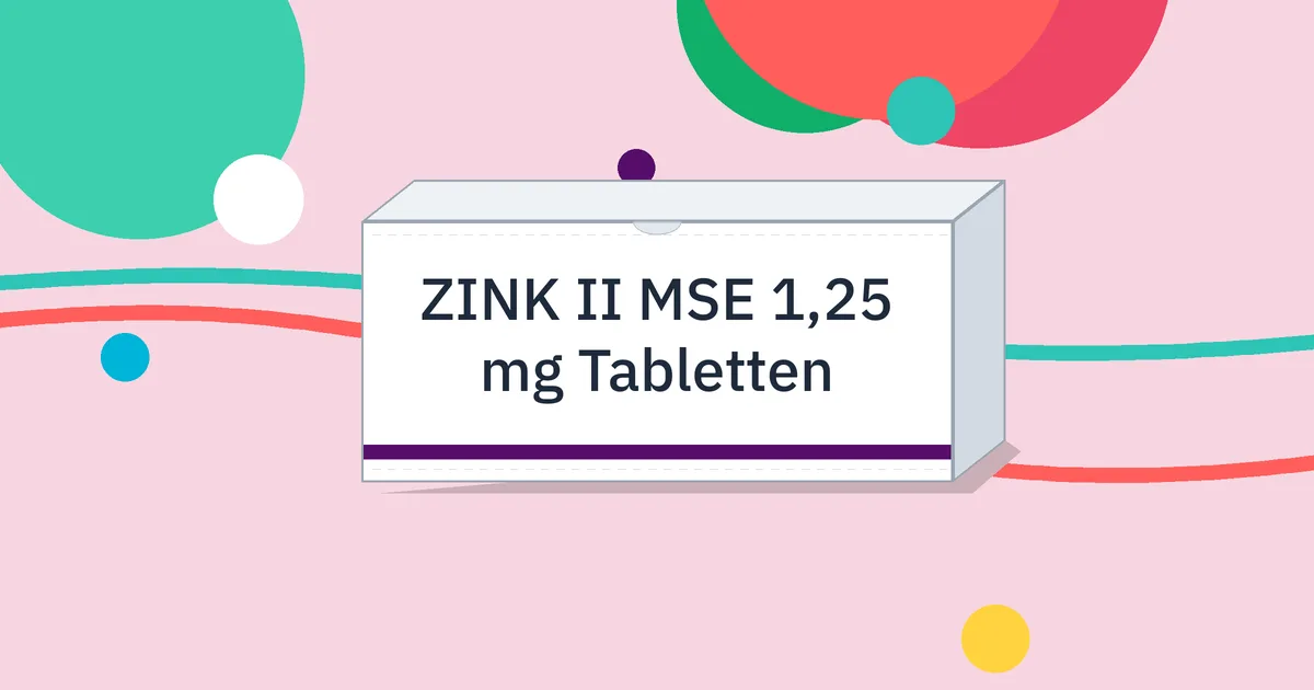 Symbolbild: Packung mit der Aufschrift ZINK II MSE 1,25 mg Tabletten (PZN 03132995) – Verfügbarkeit und Bezug in Apotheken in Frankfurt am Main