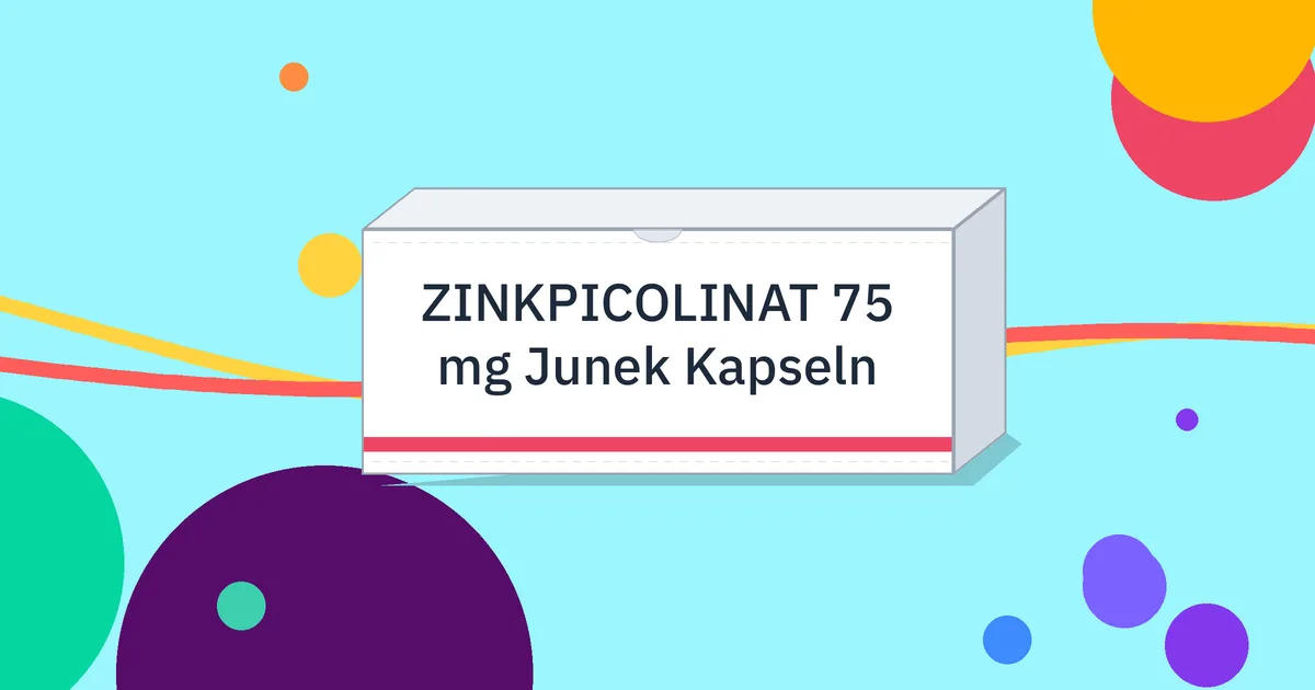 Symbolbild: Packung mit der Aufschrift ZINKPICOLINAT 75 mg Junek Kapseln (PZN 20280964) – Verfügbarkeit und Bezug in Apotheken in Frankfurt am Main