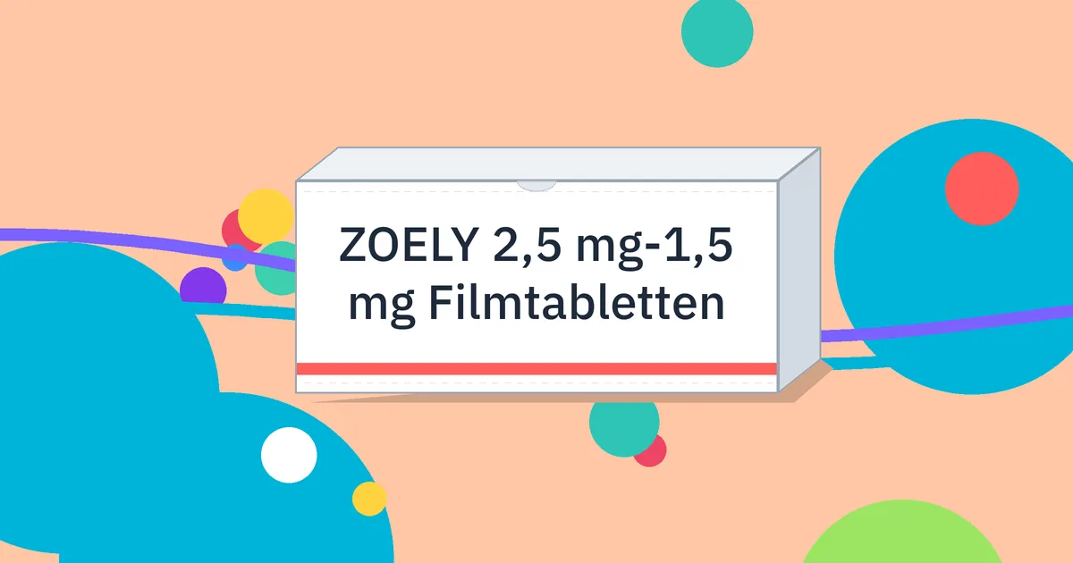 Symbolbild: Packung mit der Aufschrift ZOELY 2,5 mg-1,5 mg Filmtabletten (PZN 09197174) – Verfügbarkeit und Bezug in Apotheken in Frankfurt am Main