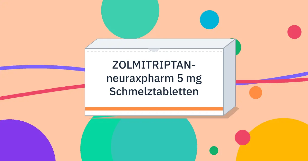 Symbolbild: Packung mit der Aufschrift ZOLMITRIPTAN-neuraxpharm 5 mg Schmelztabletten (PZN 09536794) – Verfügbarkeit und Bezug in Apotheken in Frankfurt am Main