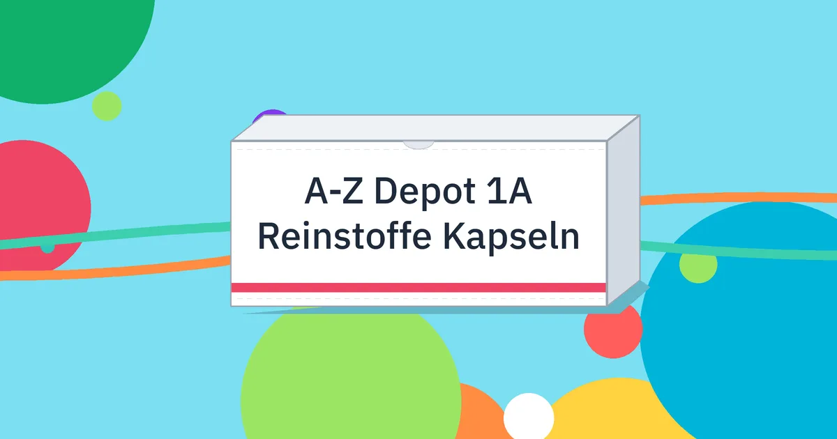 Symbolbild: Packung mit der Aufschrift A-Z Depot 1A Reinstoffe Kapseln (PZN 12366048) – Verfügbarkeit und Bezug in Apotheken in Frankfurt am Main