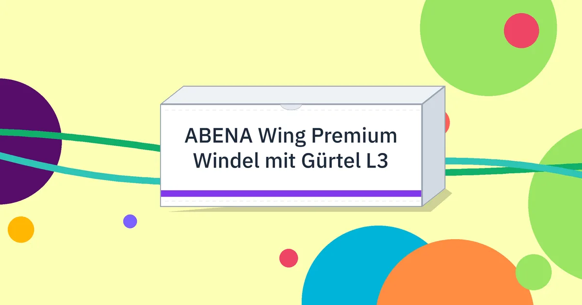 Symbolbild: Packung mit der Aufschrift ABENA Wing Premium Windel mit Gürtel L3 (PZN 17468902) – Verfügbarkeit und Bezug in Apotheken in Frankfurt am Main